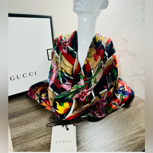 Gucci | Accessories | Authentic Gucci Silk Scarf | Poshmark